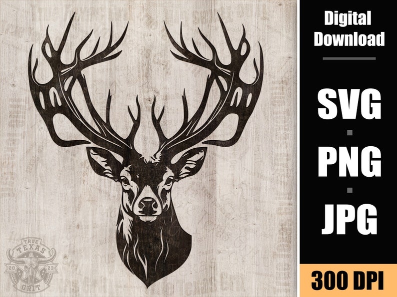 Deer Head SVG Deer Clipart Deer Vector Buck Head White Tailed - Etsy