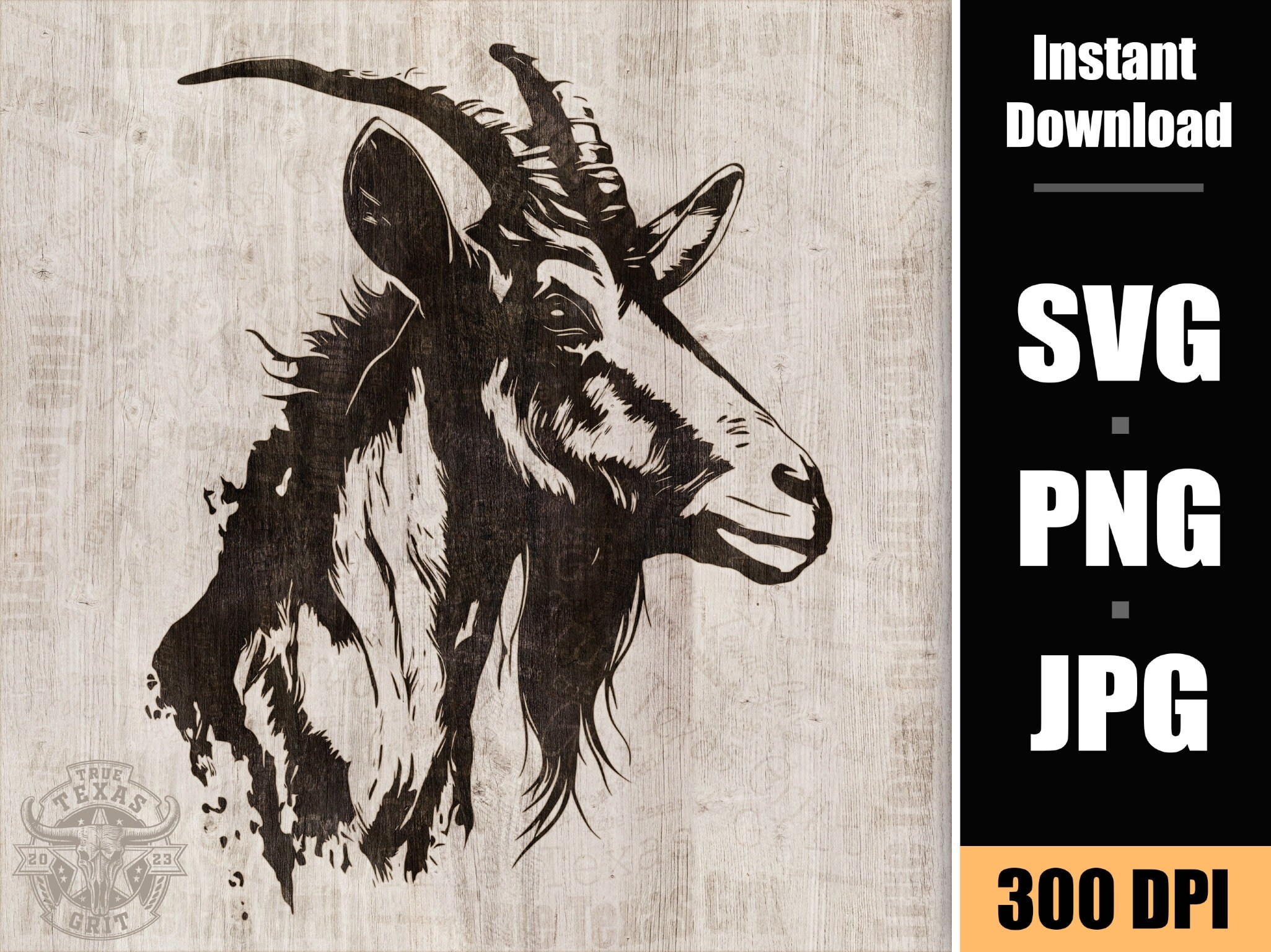 Goat Illustration Head Clipart SVG Vector Laser Engraving Digital ...