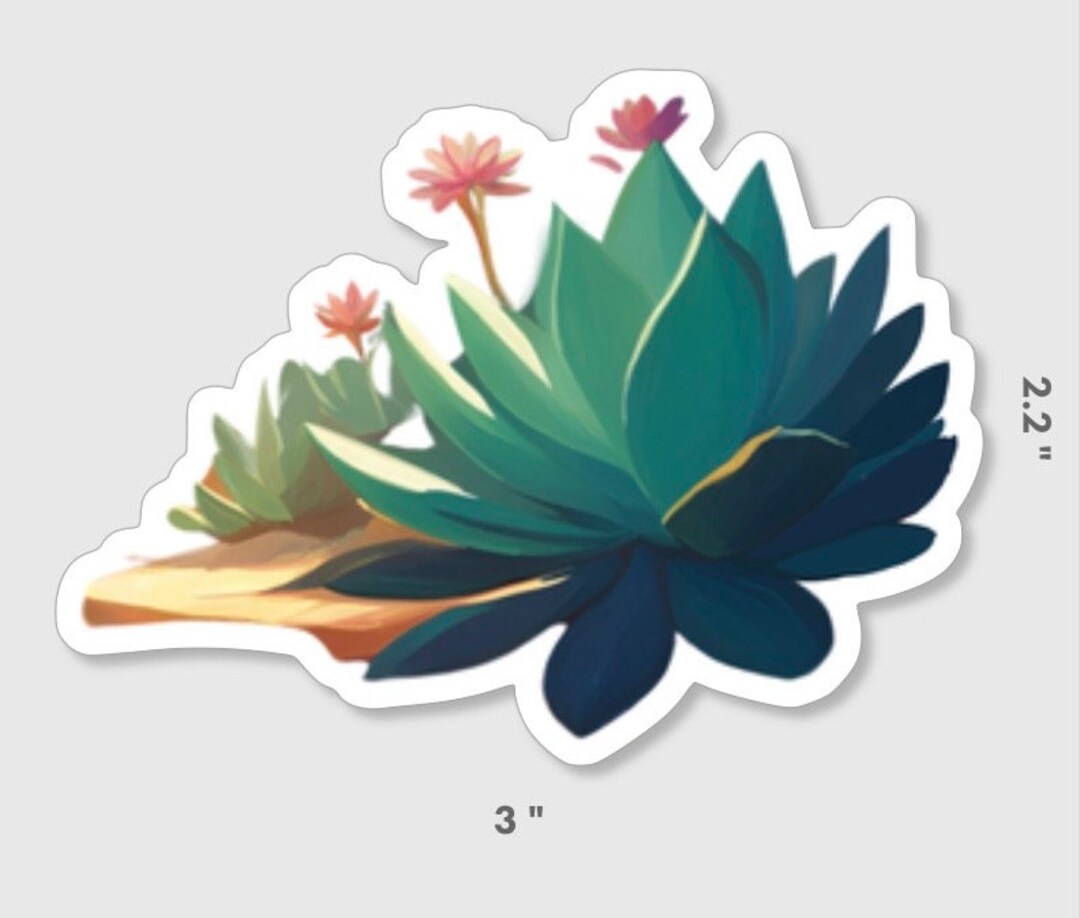 Blue Agave Sticker | Vinyl Waterproof Sticker - Etsy