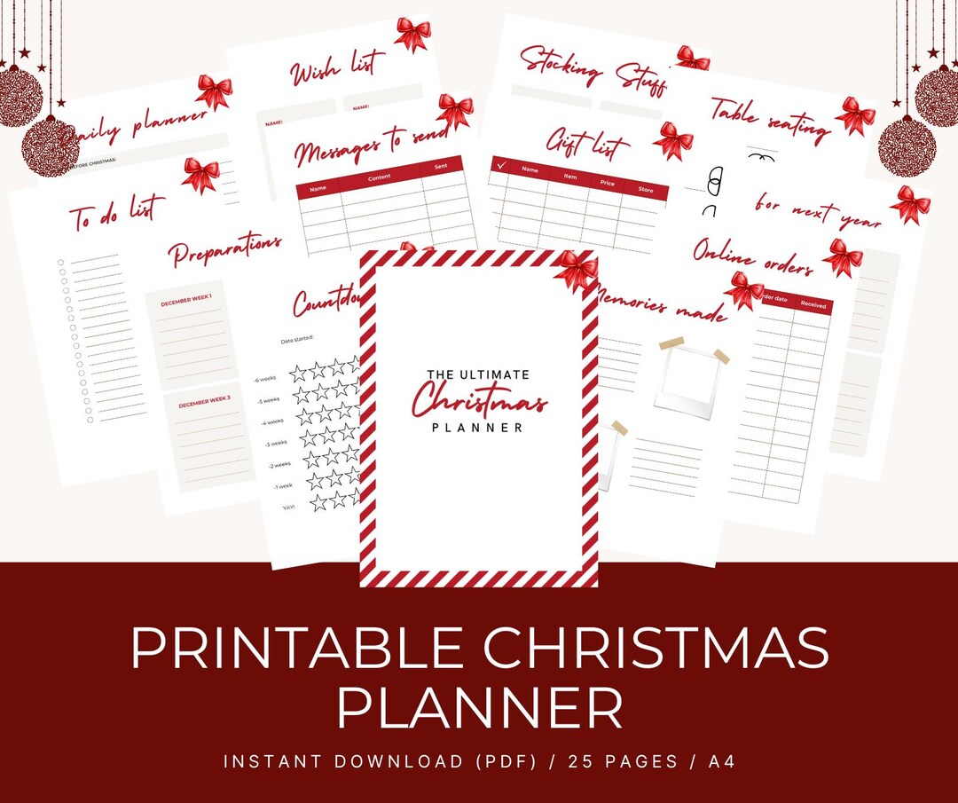 All in One Bundle Ultimate Printable Christmas Planner Gift List ...