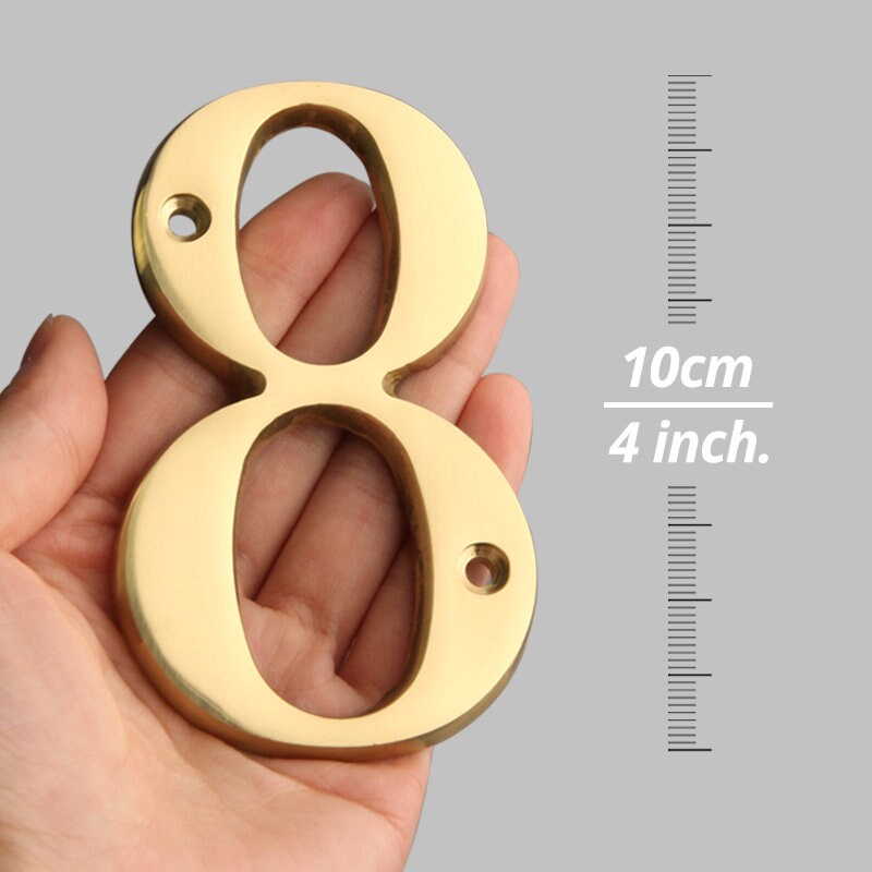 100mm Handmade Solid Brass Floating Modern House Number Brass Door Home ...