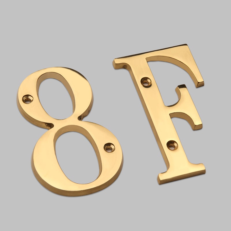 100mm Handmade Solid Brass Floating Modern House Number Brass Door Home ...