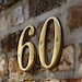 100mm Handmade Solid Brass Floating Modern House Number Brass Door Home ...