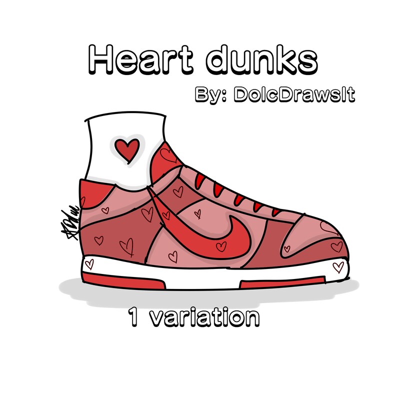 Heart Dunks Printable Sneaker Head Instant Download Shoe - Etsy