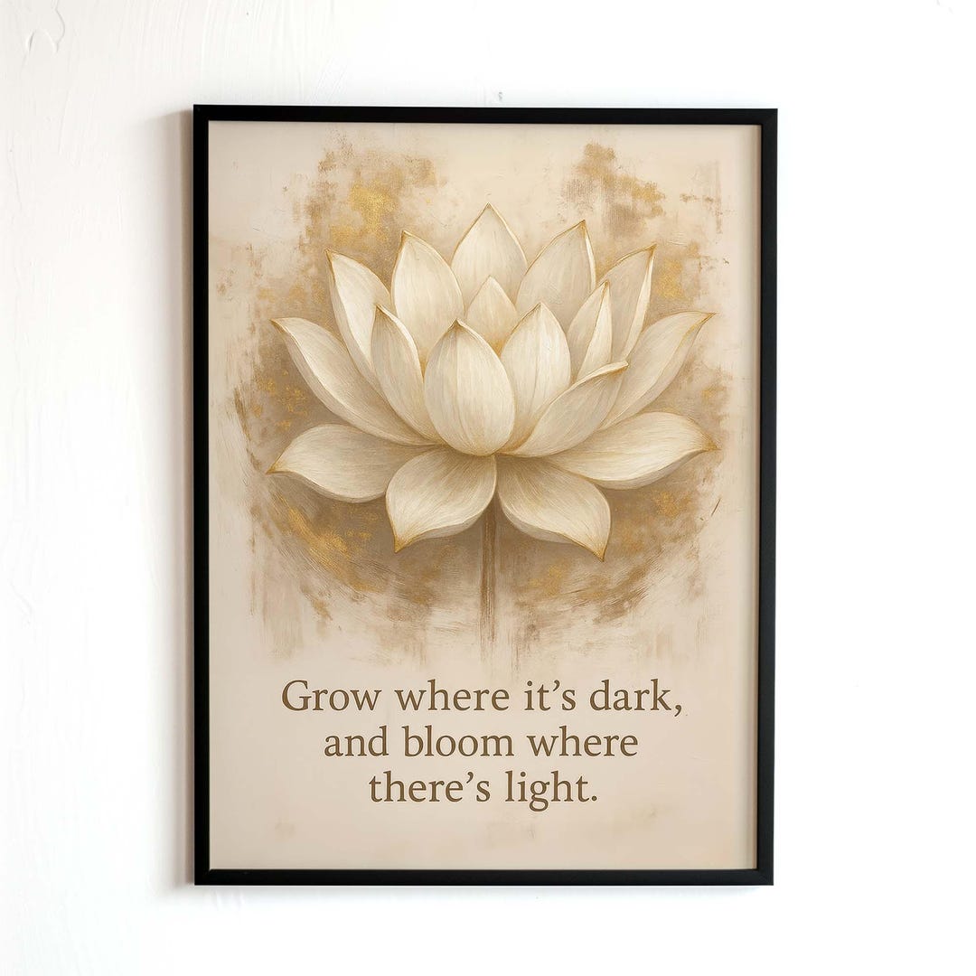 Lotus Affirmation Wall Art, Digital Printable Poster, Spiritual Quote ...