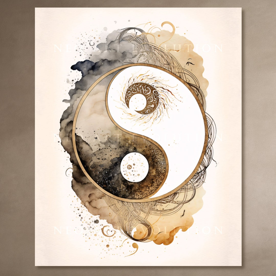 Yin Yang, Printable Wall Art, Infinity, Esoteric Decoration, Spiritual ...
