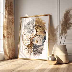 Tree of Life as Yin Yang, Printable Wall Art, Digital Download ...