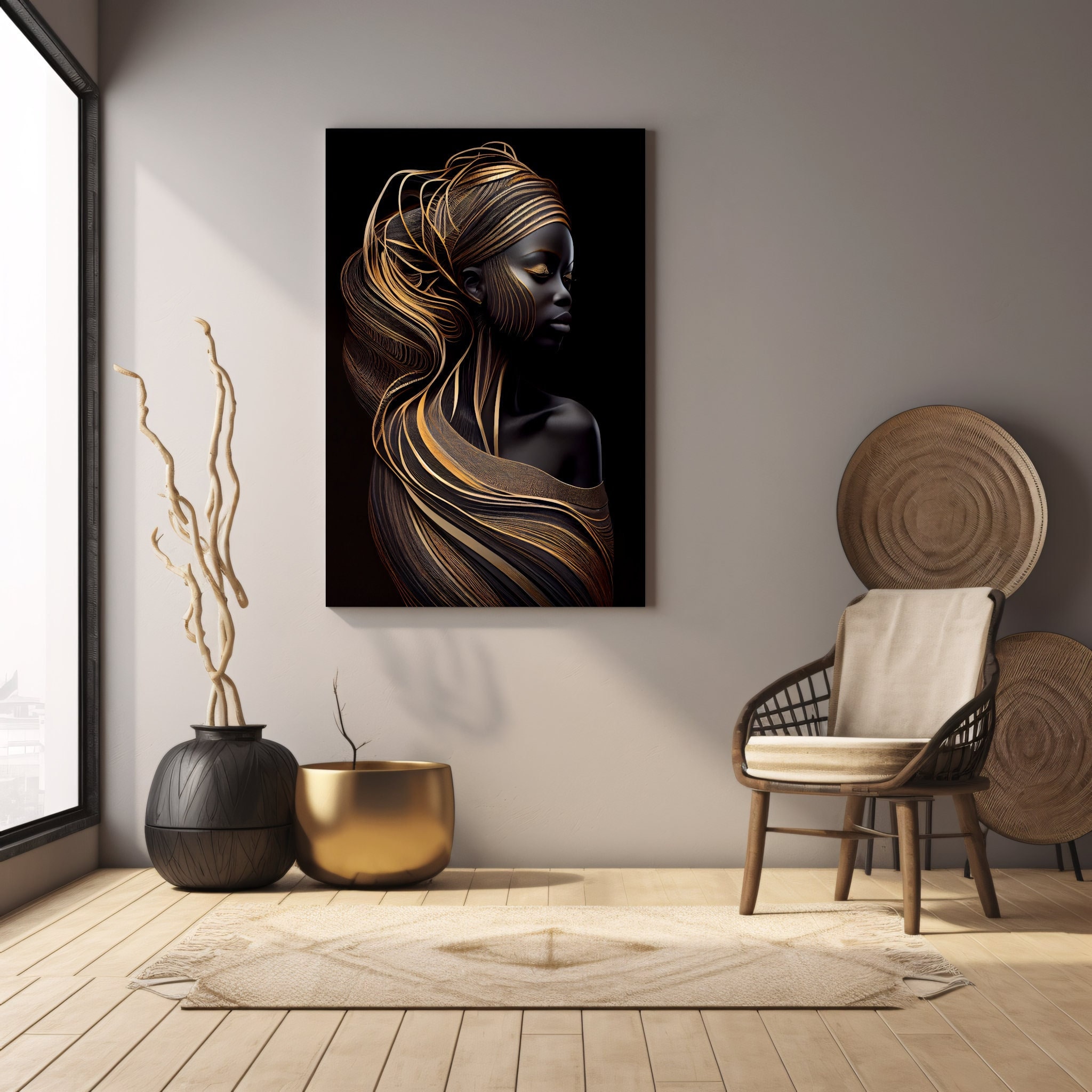 Instant Download Elegant Indigenous Woman Wrapped in Golden - Etsy