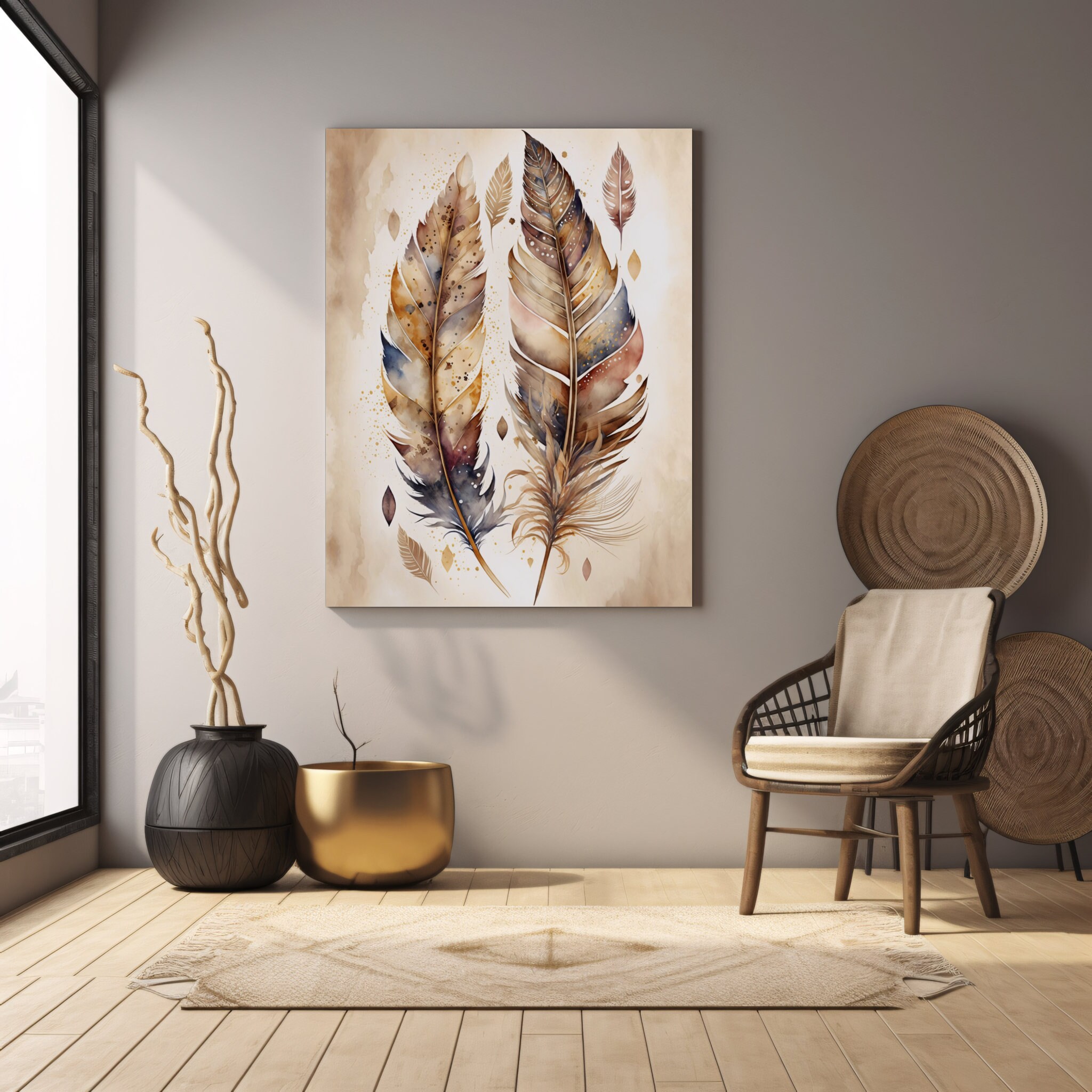 Boho Style Feathers, Digital Download, Printable Poster, Boho Chic ...