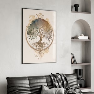 Tree of Life, Printable Wall Art, Spiritual Symbol, Ancient World Tree ...