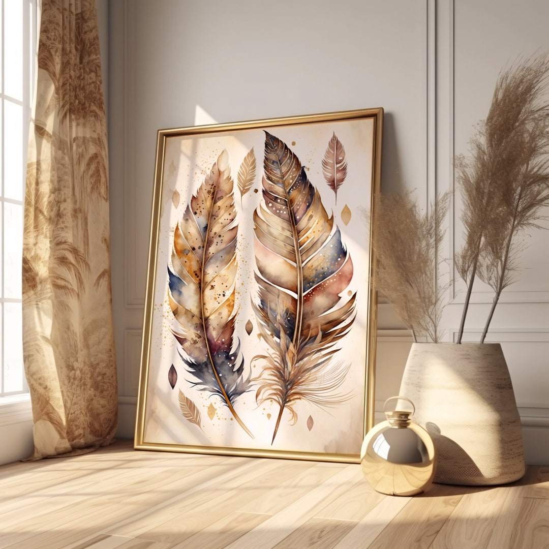 Boho Style Feathers, Digital Download, Printable Poster, Boho Chic ...