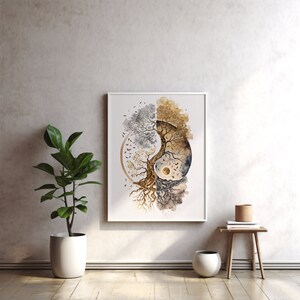 Tree of Life as Yin Yang, Printable Wall Art, Digital Download ...