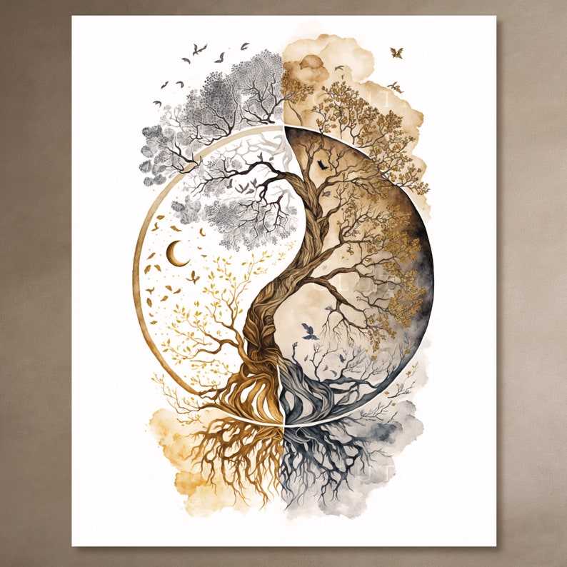Yin Yang Tree of Life, Digital Download, Printable Art, Spiritual ...
