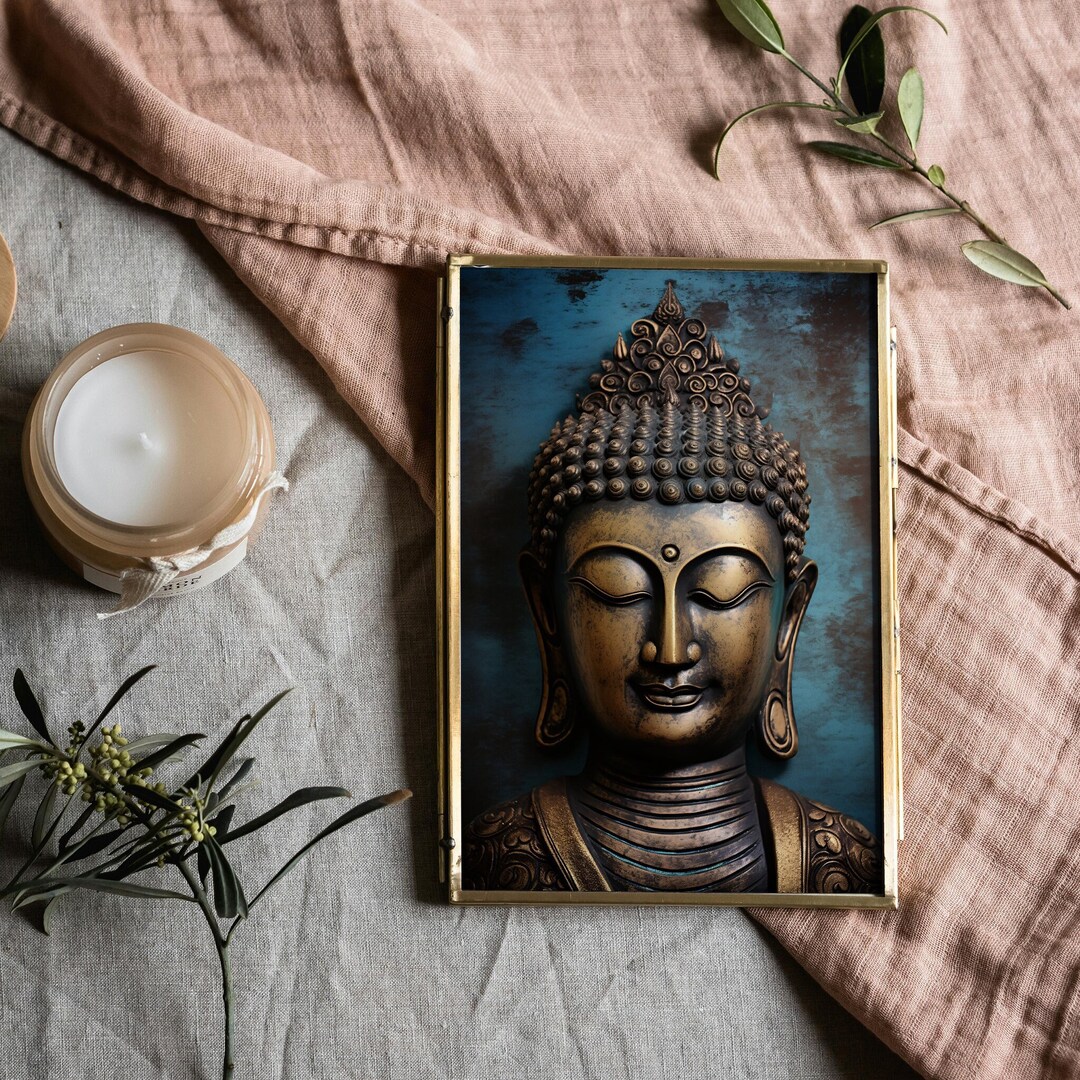 Spiritual Wall Art - Buddha Head, Digital Download, Sangha Decoration ...