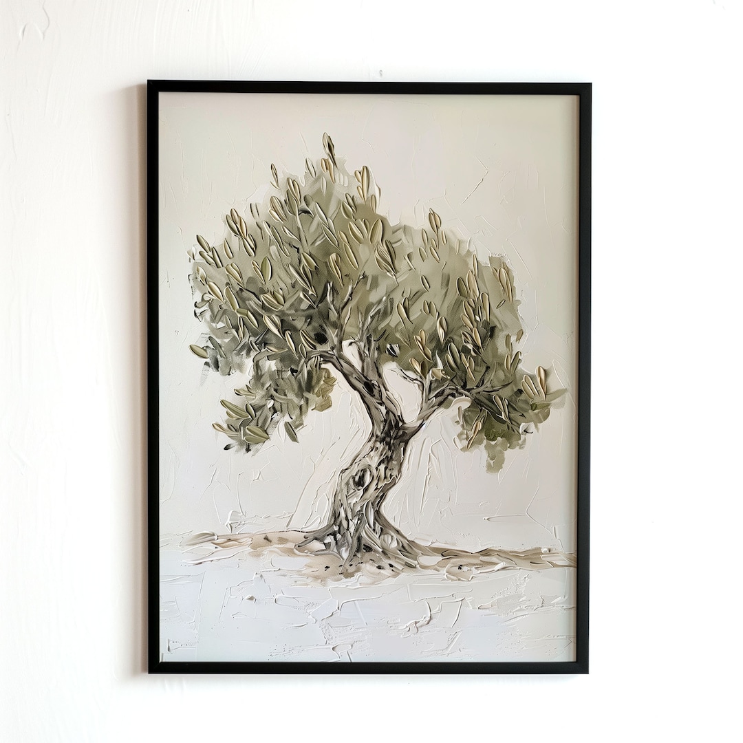 Olive Tree Oil Painting, Digital Download, Mediterranean Wall Art ...