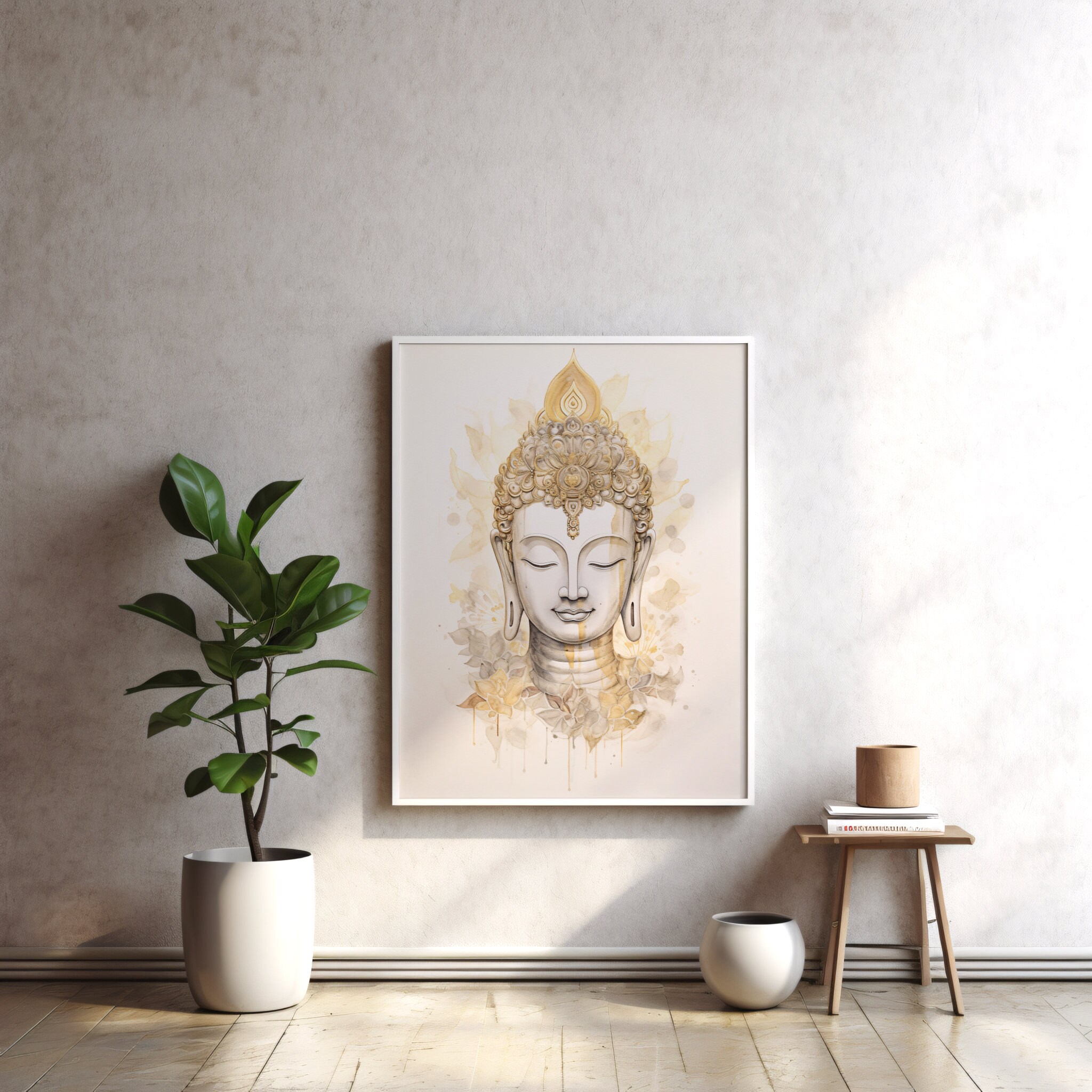 Buddha Art, Digital Download, Printable Spiritual Poster, Yoga Studio ...