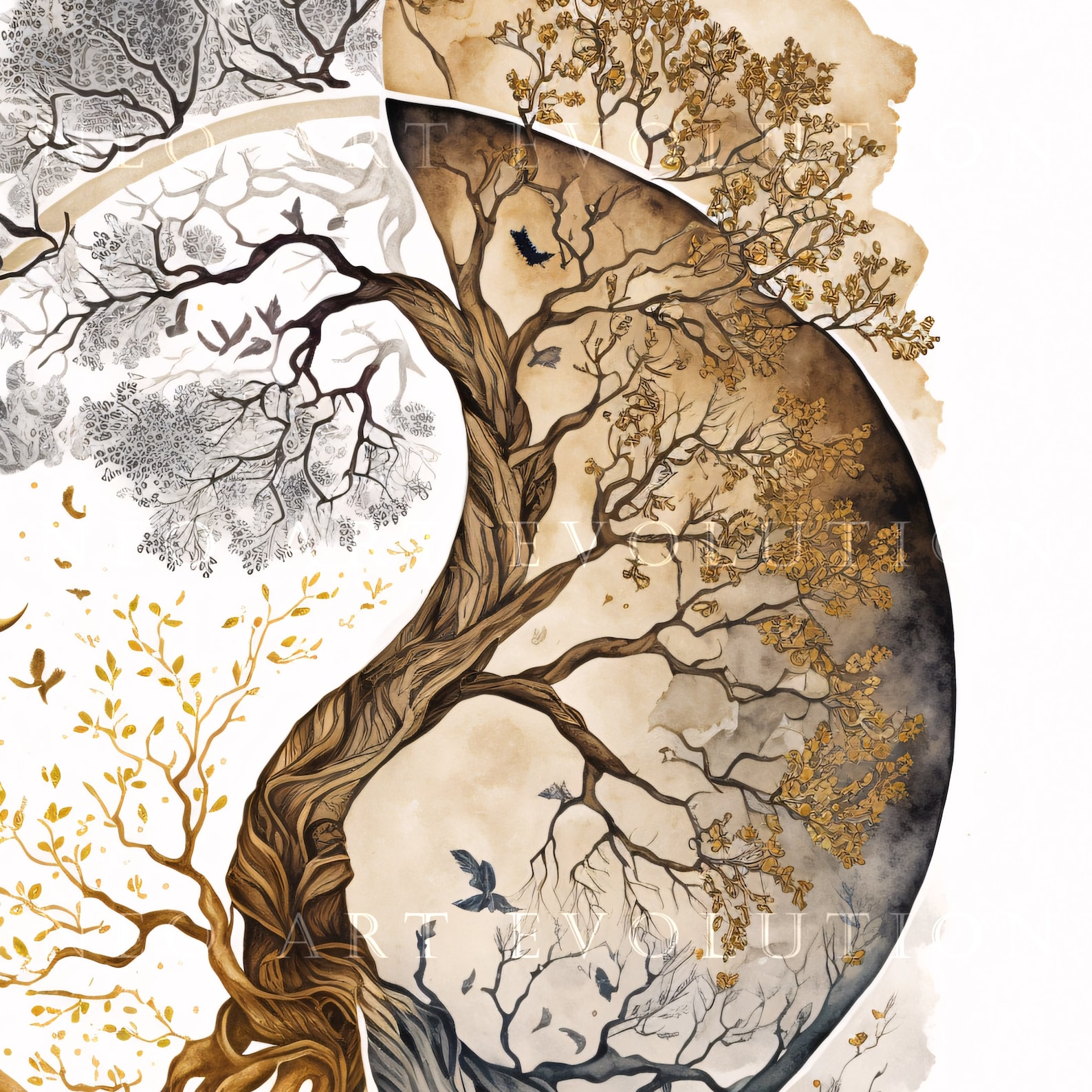 Yin Yang Tree of Life, Digital Download, Printable Art, Spiritual ...
