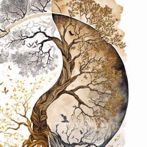 Yin Yang Tree of Life, Digital Download, Printable Art, Spiritual ...