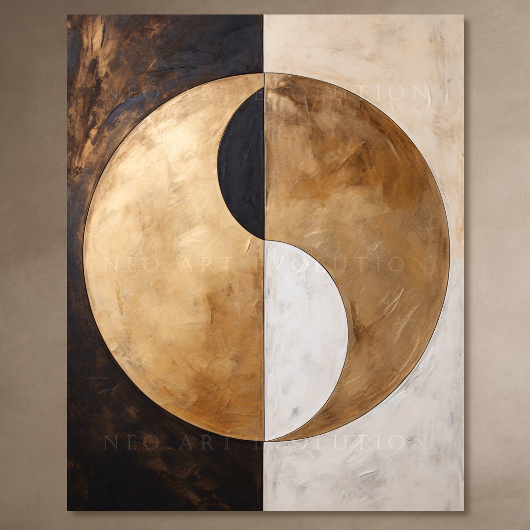 Yin Yang, Abstract Artwork, Digital Download, Printable Wall Art, Spiritual Art, Boho Poster ...