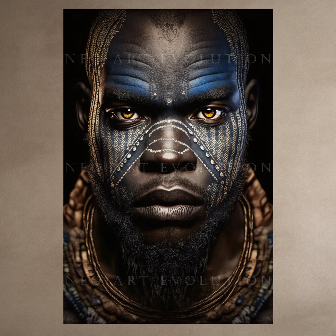 Digital DOWNLOAD, African Warrior, Super Resolution, Ethnic Tribesman ...