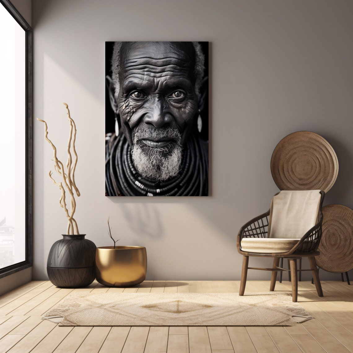 Old Chief, Tribal Print, Instant Download, African Warrior, Wall Art ...