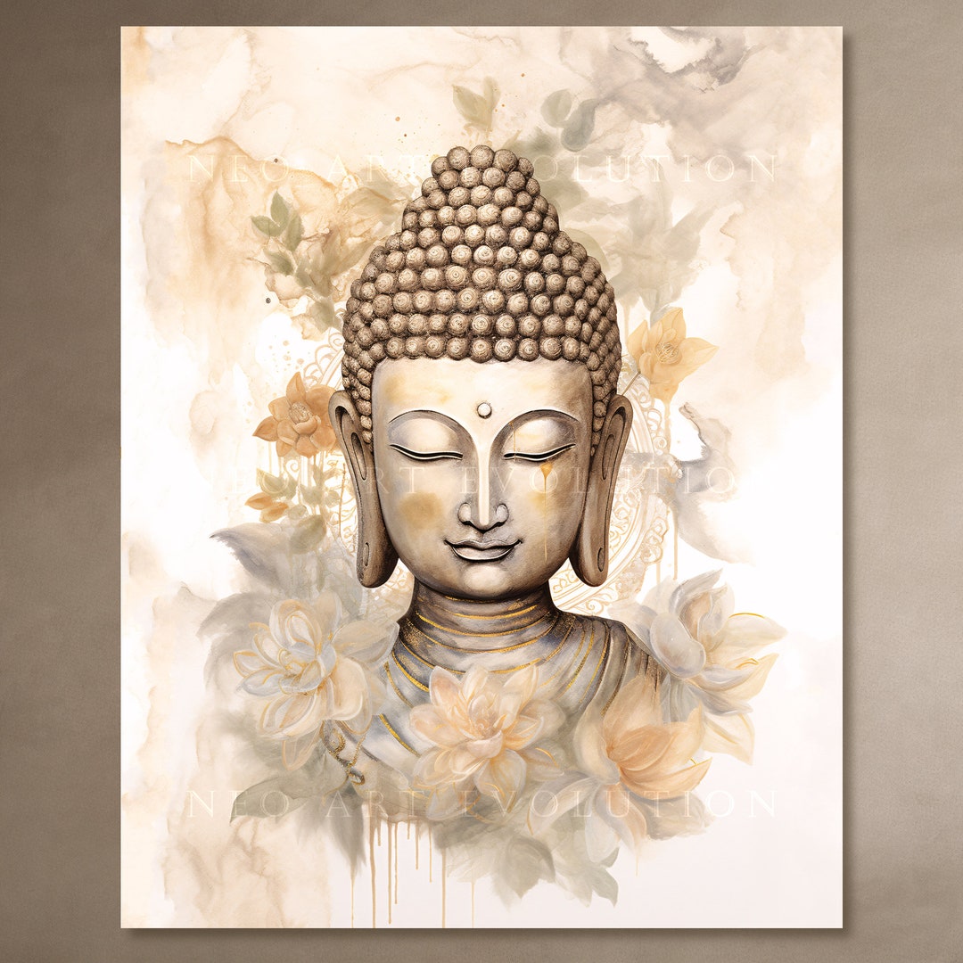 Buddha Drawing, Digital Download, Printable Spiritual Poster, Yoga ...
