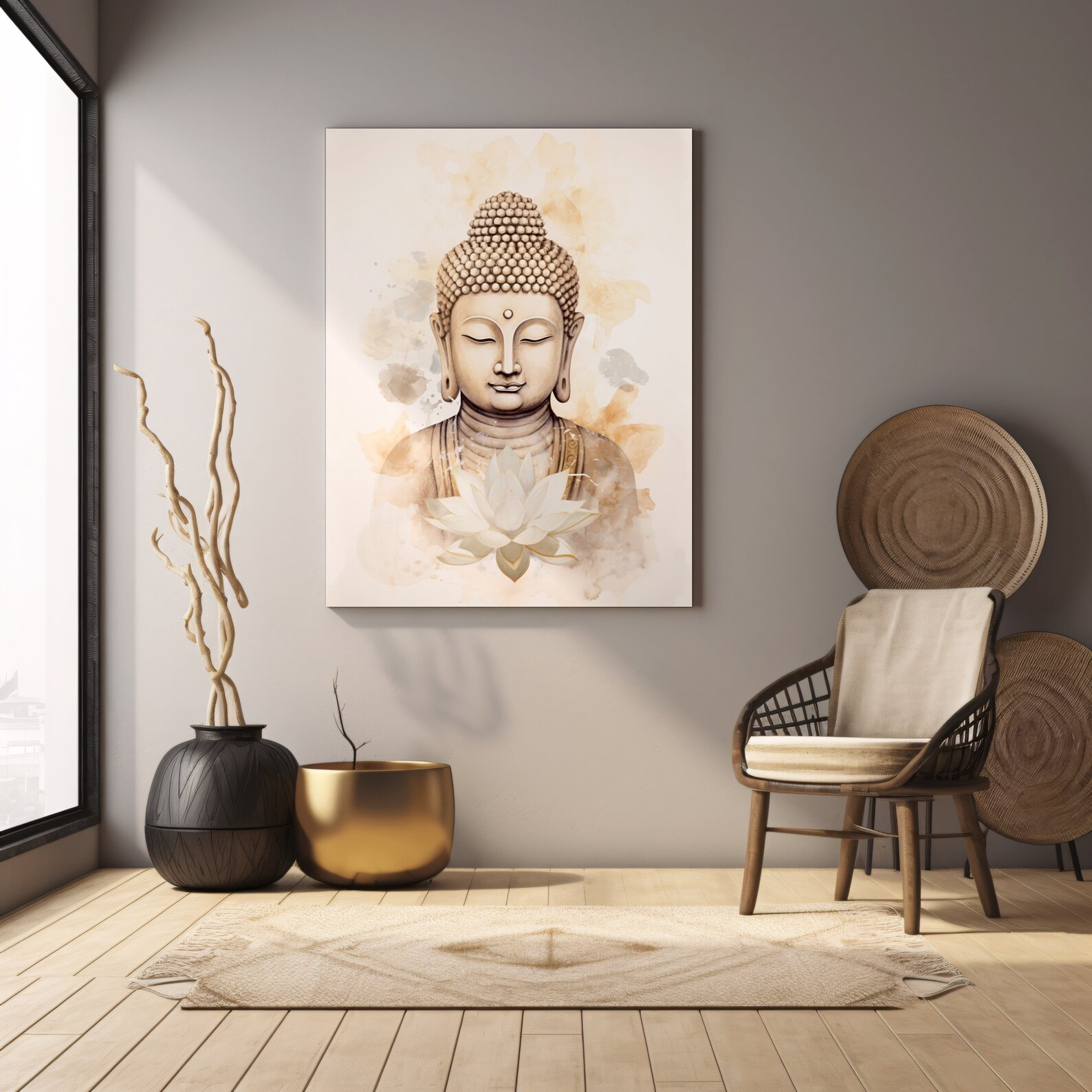 Buddha Wall Art, Retreat Decoration, Digital Download, Printable ...