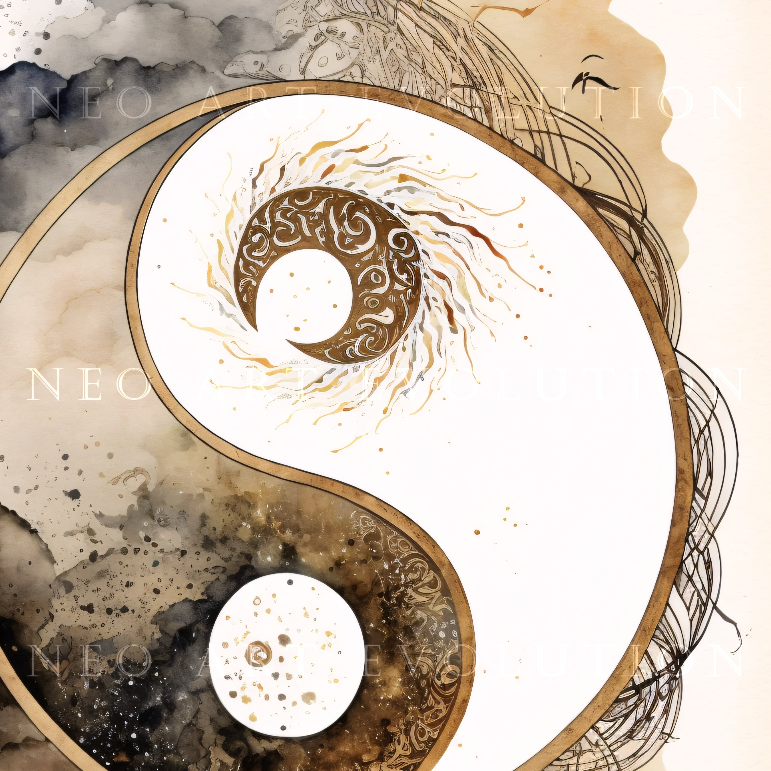 Yin Yang Printable Wall Art Infinity Esoteric Decoration - Etsy