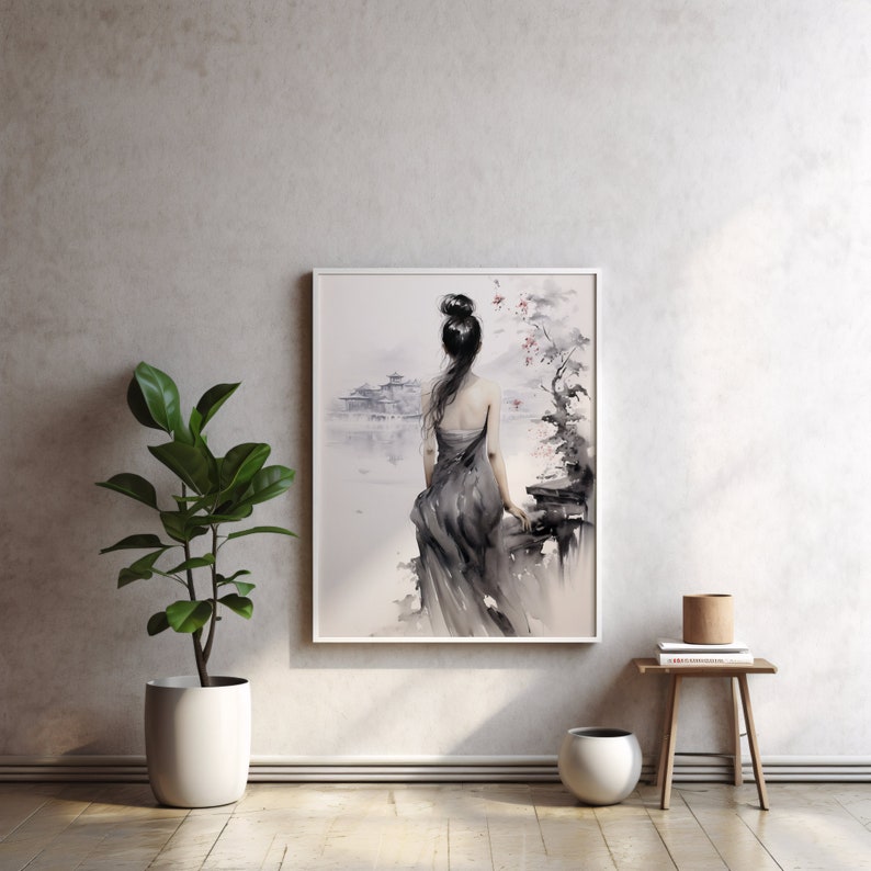 Sumi-e Painting Digital Download Wall Art Japanese Ink - Etsy