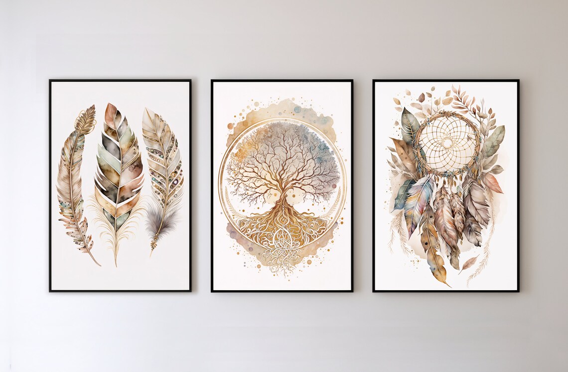 Tree of Life Art Prints Set, Download Bundle, Printable Wall Art ...