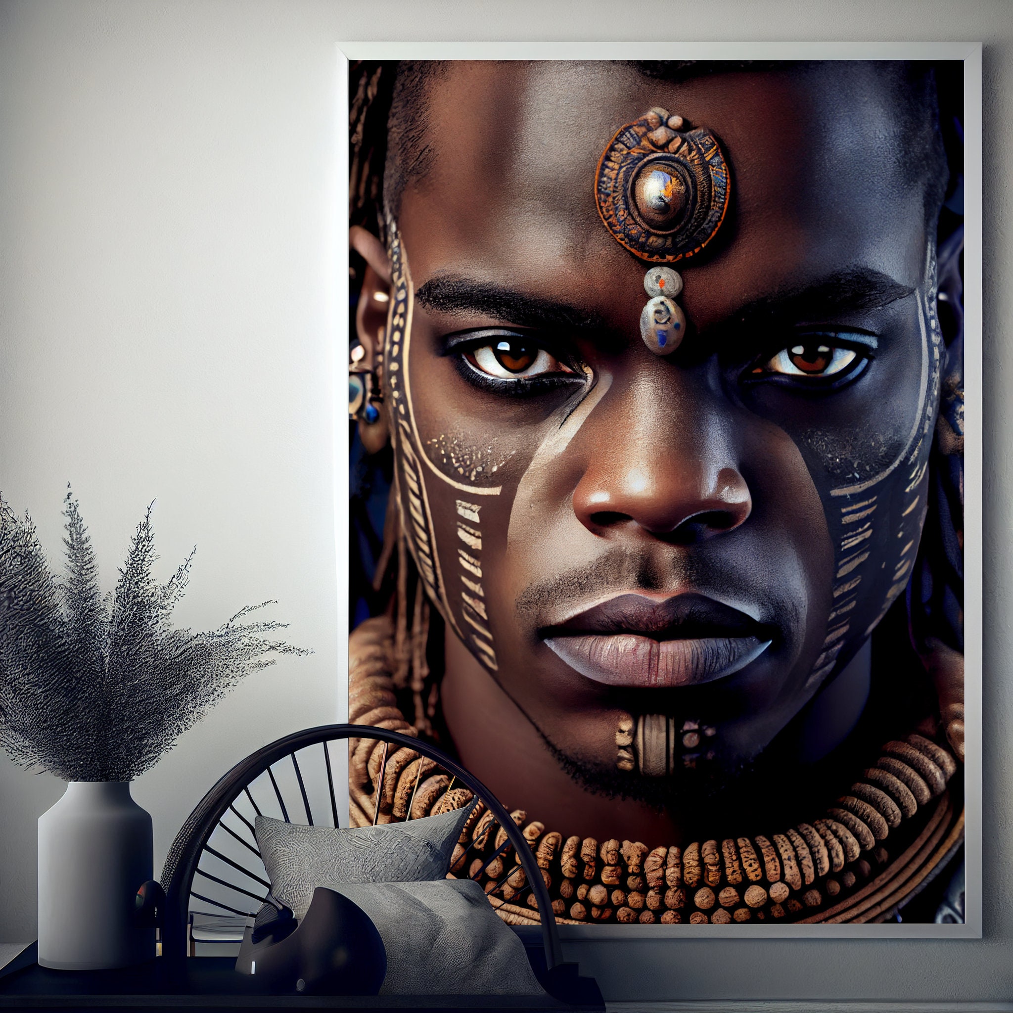 Digital DOWNLOAD, Wall Art Prints, African Art Portrait, Printable Wall ...
