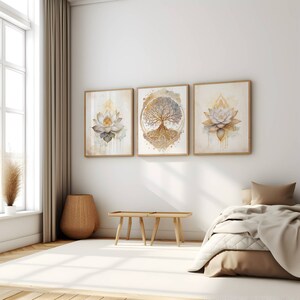 Lotus Blossoms and Tree of Life, Set of 3, Printable Posters, Digital ...