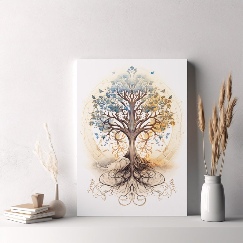 Tree of Life Printable, Digital Download, Yoga Studio Art, Spiritual ...
