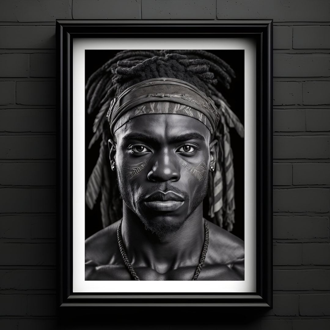 Black Warrior, Tribal Poster, Instant Download, African Wall Art, BW ...