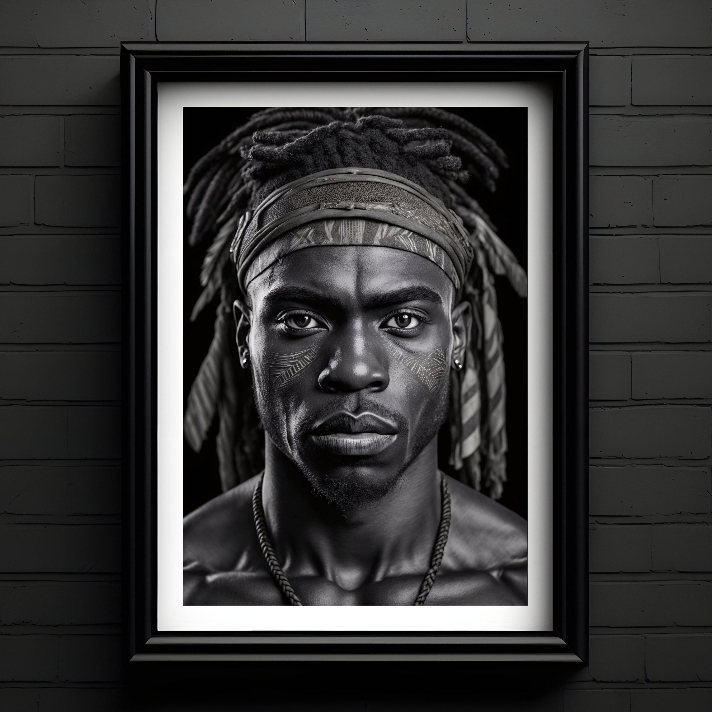 Black Warrior Tribal Poster Instant Download African Wall - Etsy