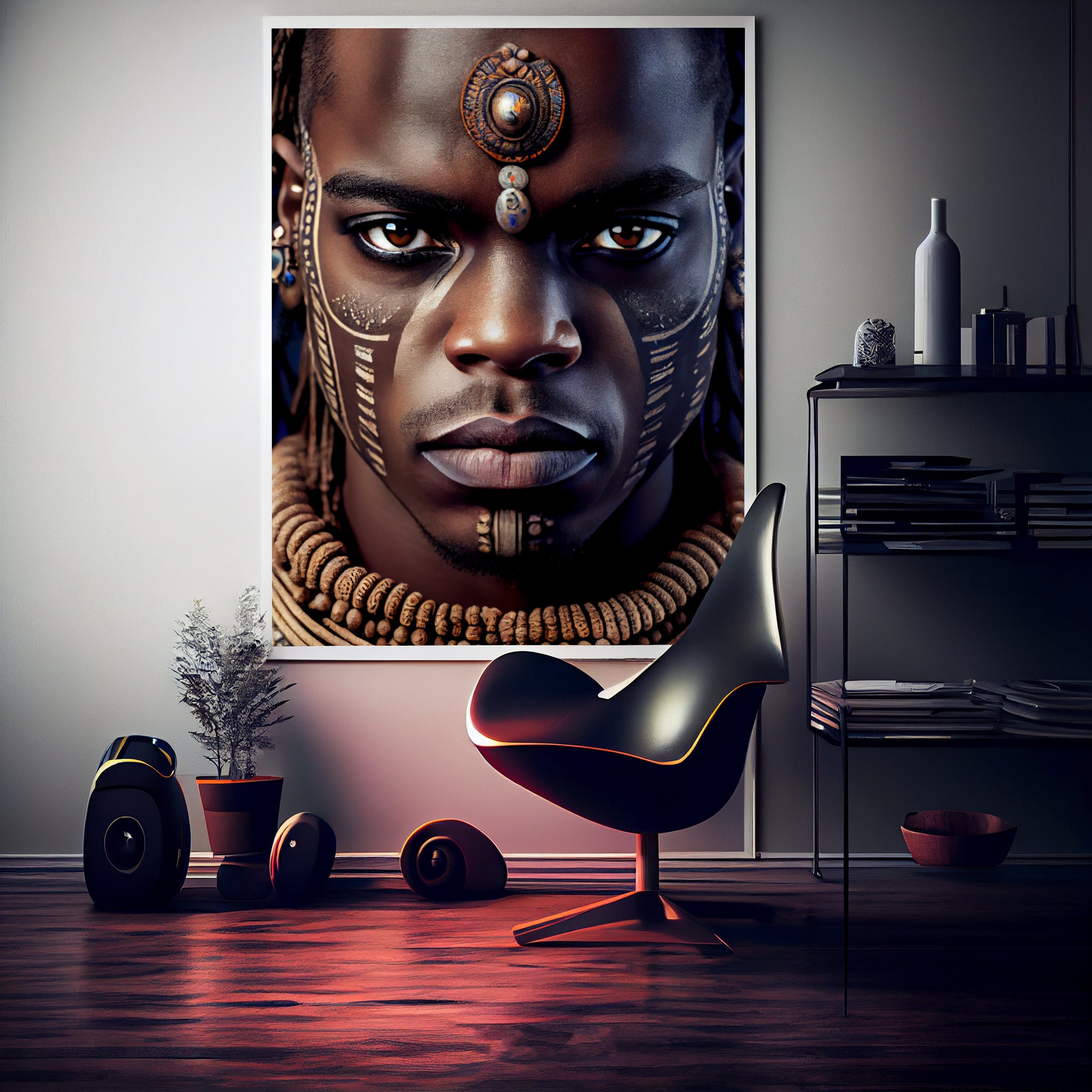 Digital DOWNLOAD, Wall Art Prints, African Art Portrait, Printable Wall ...