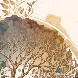 Tree of Life, Printable Wall Art, Spiritual Symbol, Ancient World Tree ...