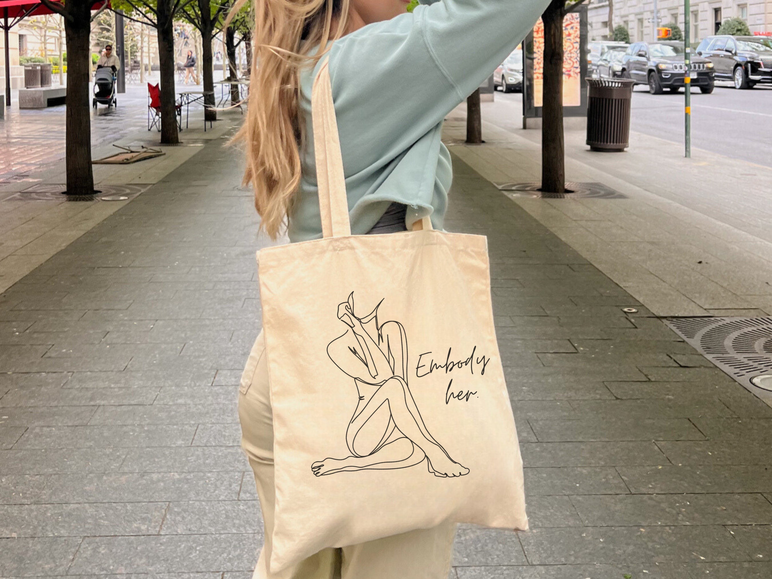 Embody Her Bag / Single Line Art / Self Love / Self Care / Gift for Her ...