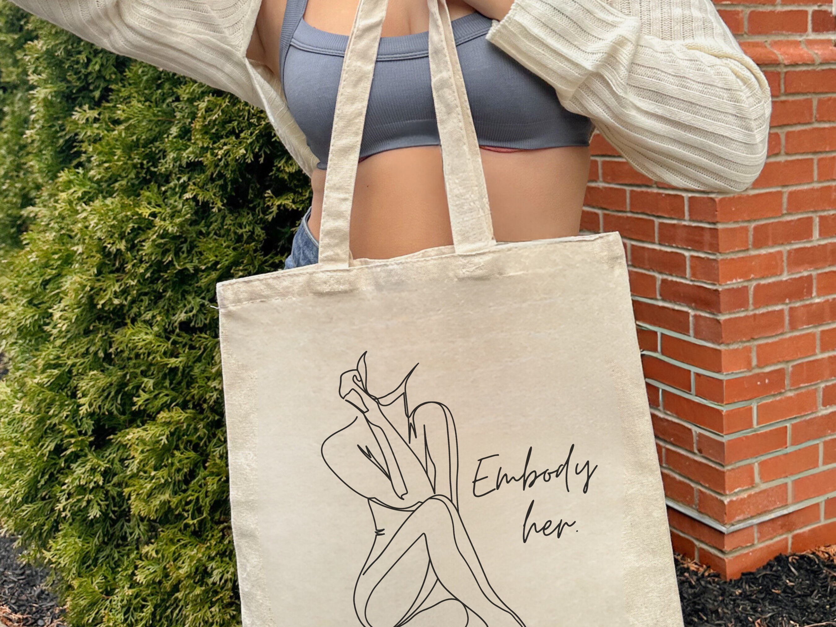 Embody Her Bag / Single Line Art / Self Love / Self Care / Gift for Her ...