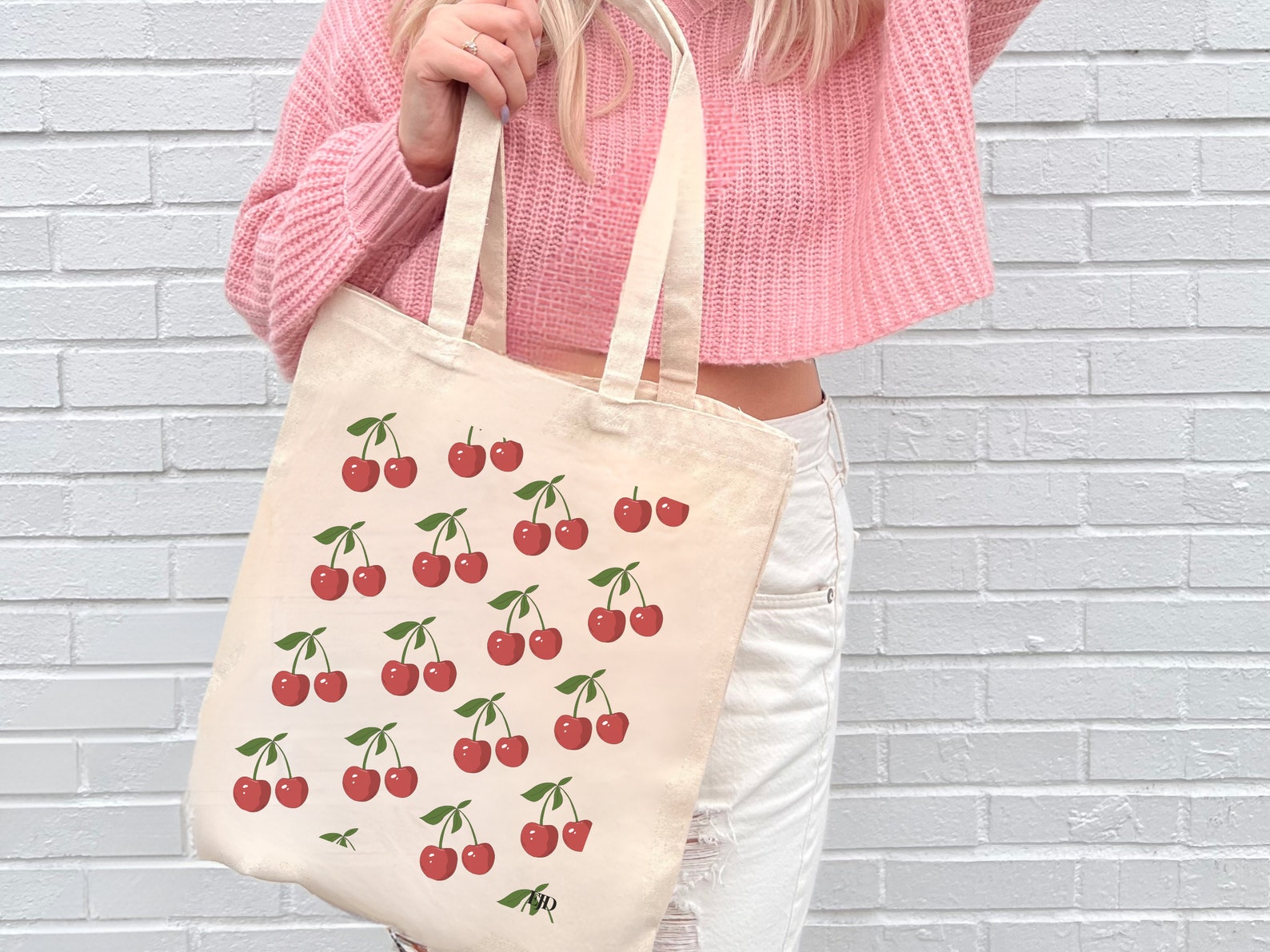 Cherry Tote Bag / Canvas Tote Bag / Everyday Bag / Pretty Tote Bag ...