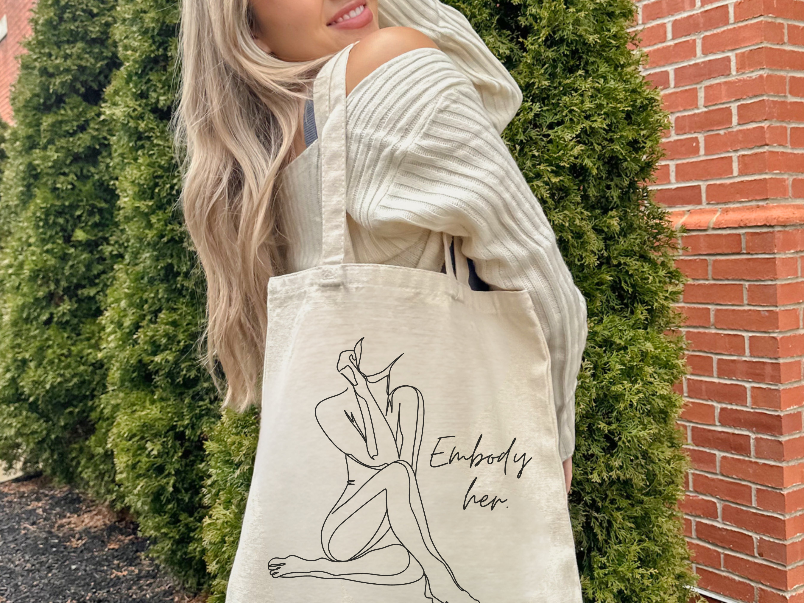 Embody Her Bag / Single Line Art / Self Love / Self Care / Gift for Her ...
