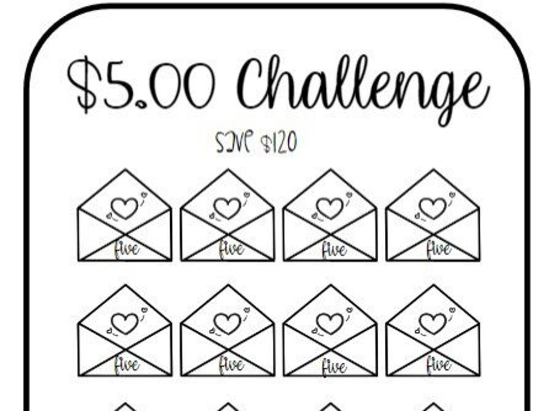 5 Dollar Savings Challenge - Etsy