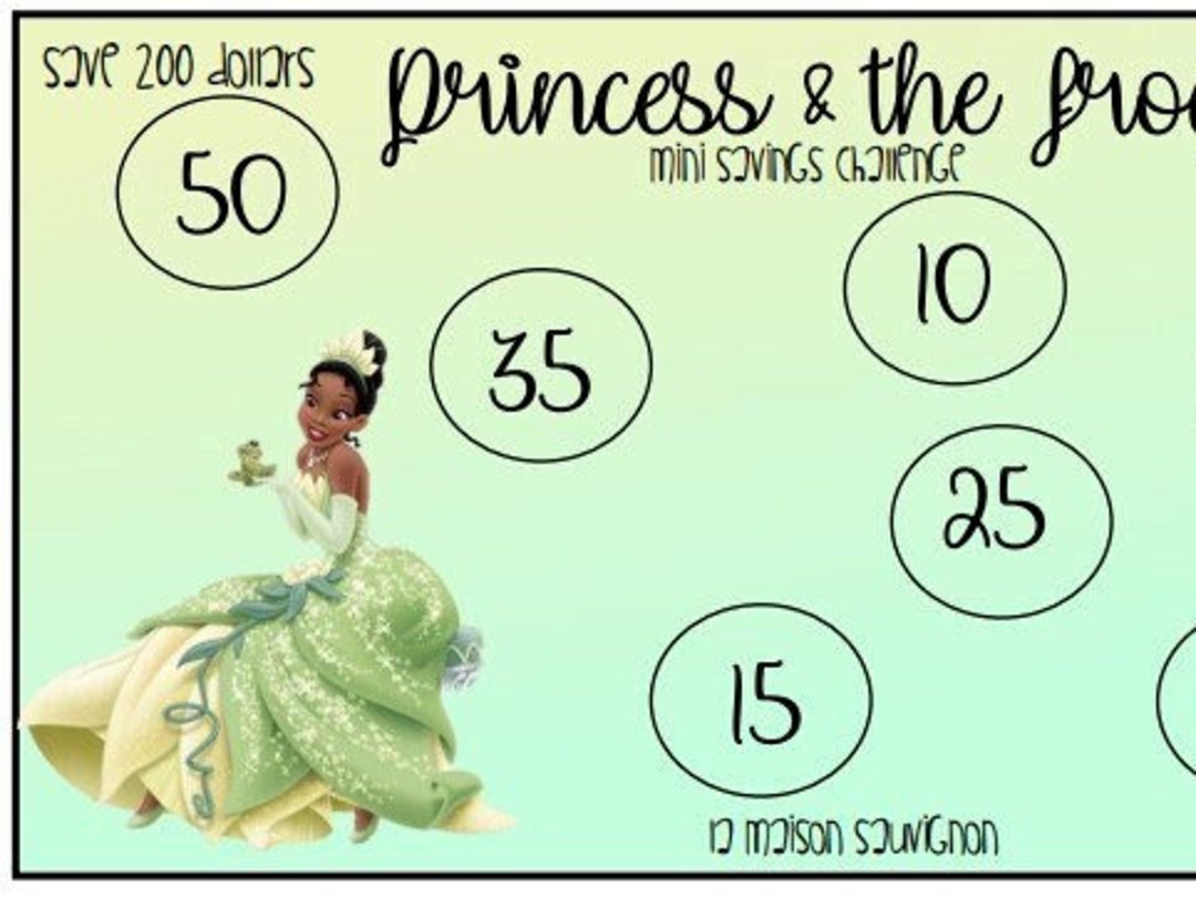 Princess & Frog Mini Savings Challenge (digital) - Etsy