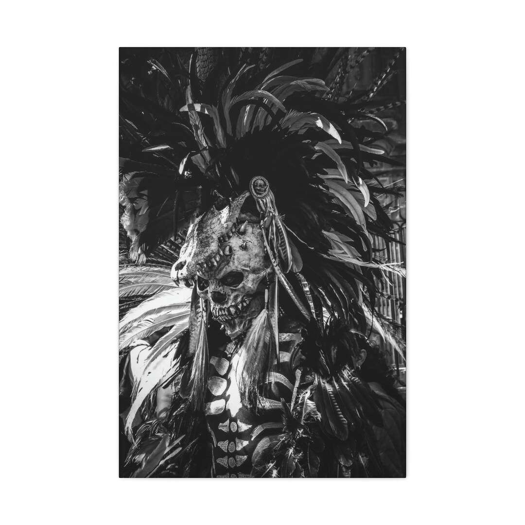 Native Skeleton Gothic Wall Canvas - Etsy