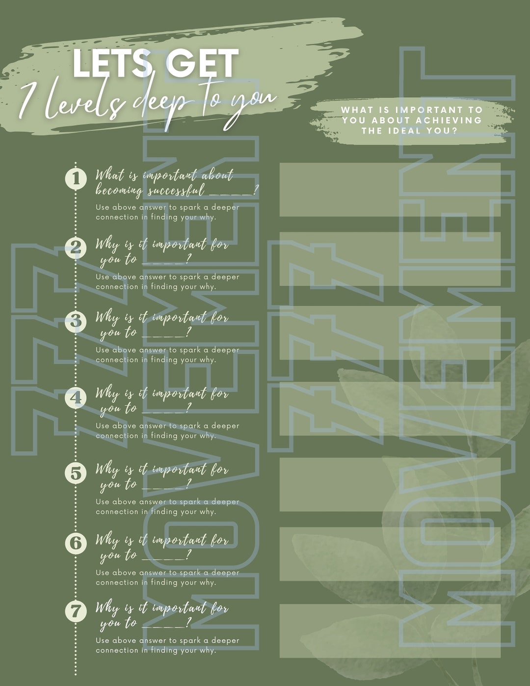 7 Levels Deep to You - Find Your Why - Etsy