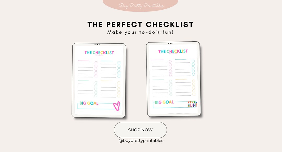 Fun Multicolor Printable Checklist Kate Spade Inspired Printable - Etsy