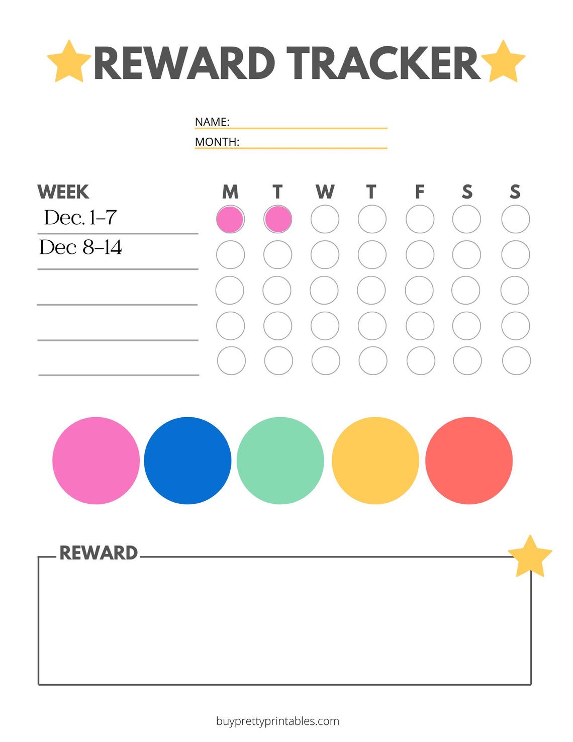 Reward Tracker for Kids! - Etsy