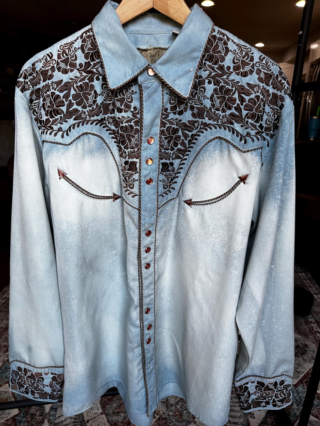 Custom Dyed Scully Embroidered Snap Front Western Shirt Men's M - Etsy