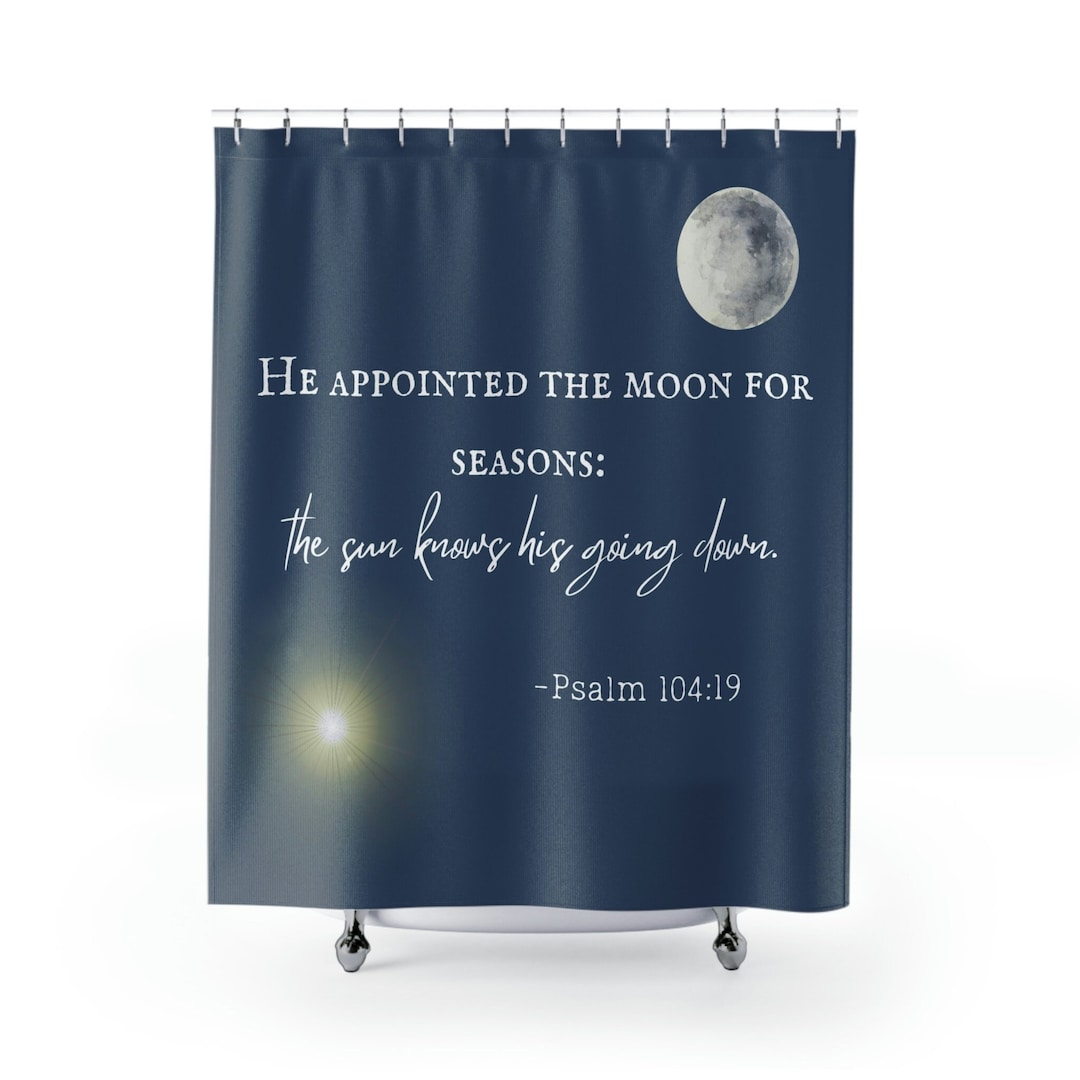 Scripture Decor for Bathroom Shower Curtain With Quote Decor Bathroom ...