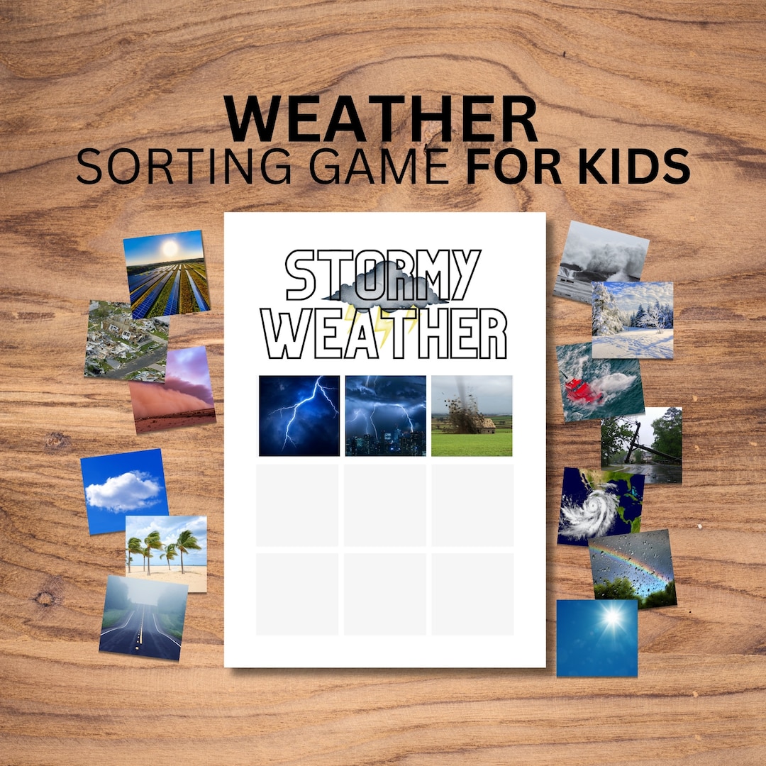 Buy Printable Weather Sorting Activity for Kids, Weather Activity ...